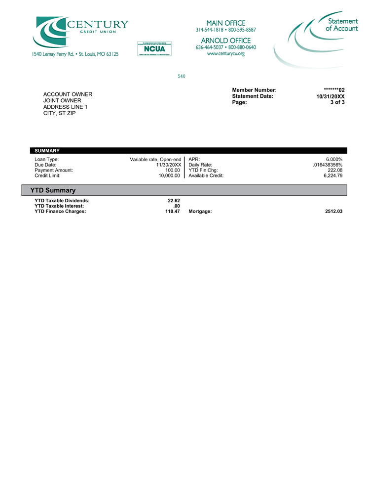 Century Credit Union - Financial Statement Design - LKCS